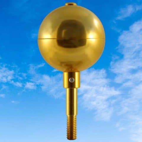 Gold Anodized Aluminum Ball Topper - 3in